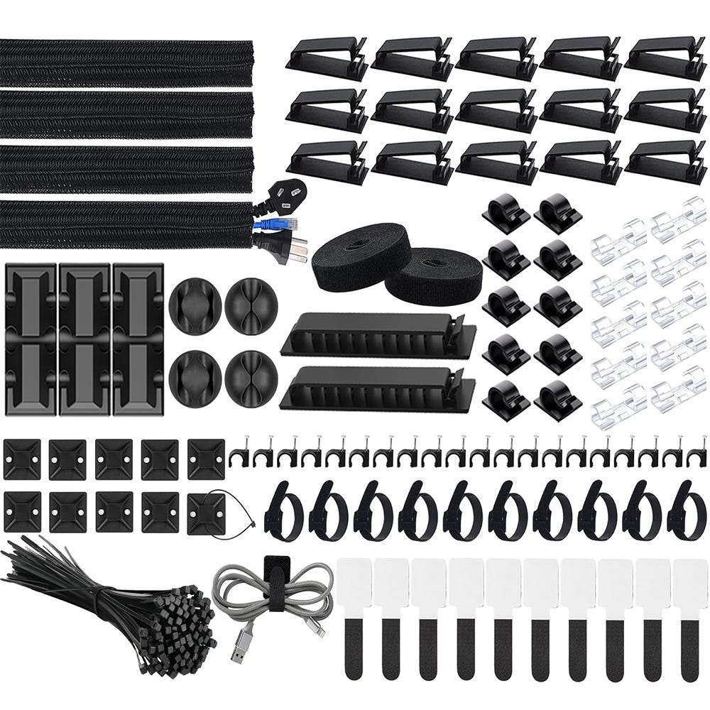Kit de gestión de cables de 200 piezas: fundas para cables ...