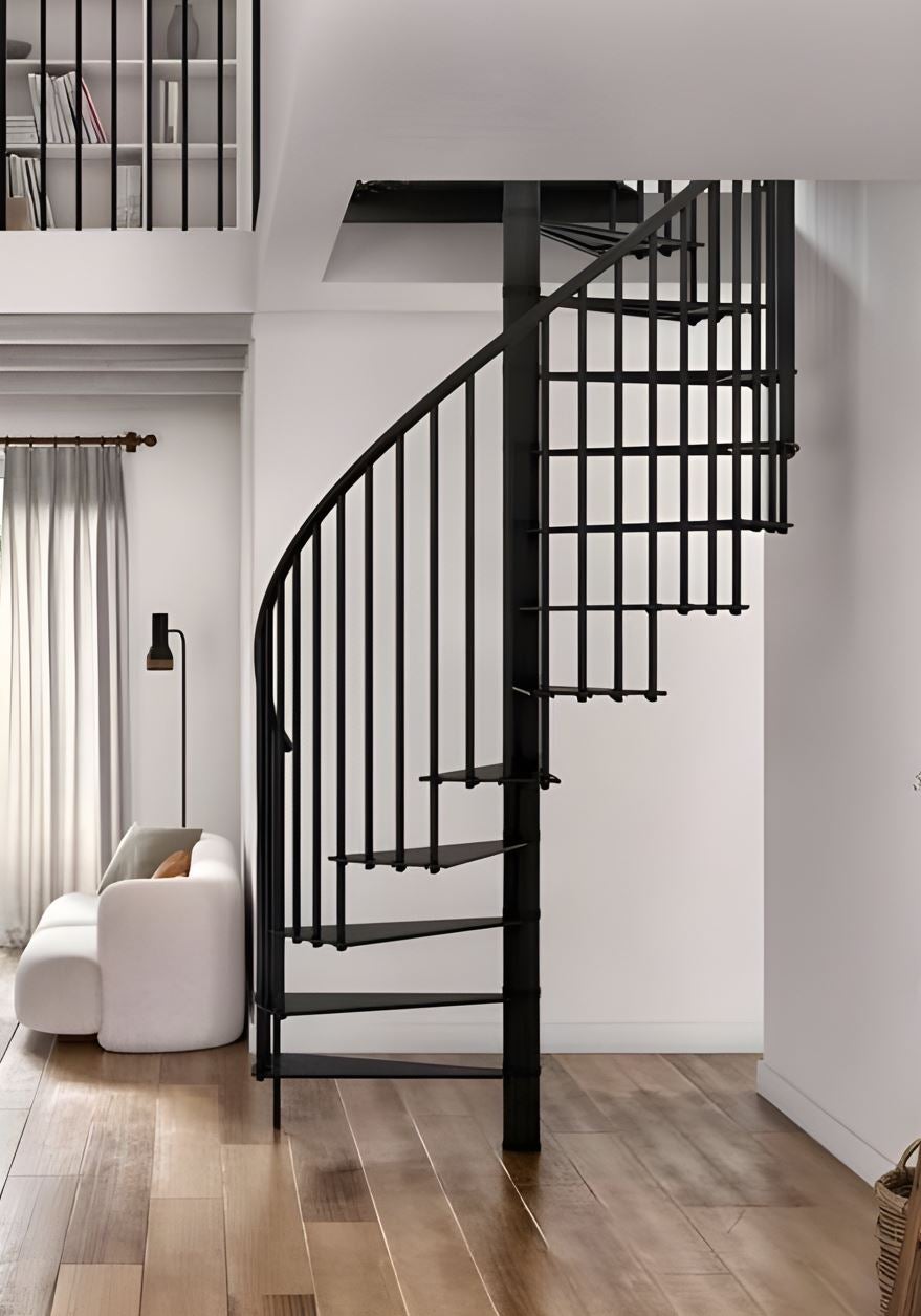 Metalen wenteltrap PORTOFINO - Leuning PVC - Maximale hoogte 300 cm ...