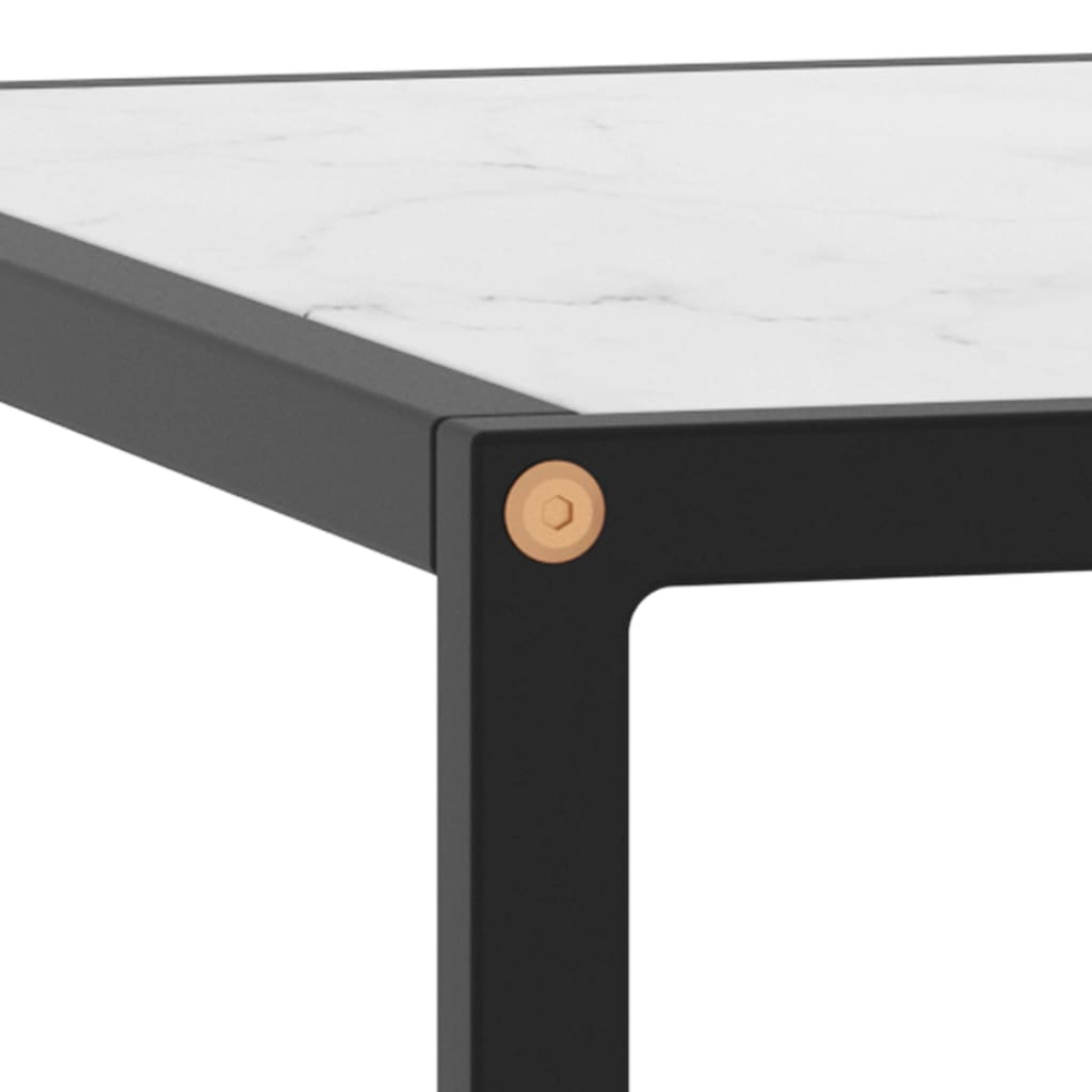 Table basse Noir avec verre marbre blanc 80x80x35 cm | Leroy Merlin