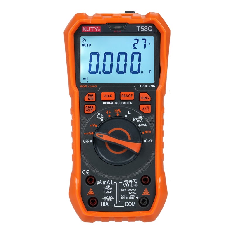 Multimètre numérique 9999 comptage T58C, noir et orange. | Leroy Merlin