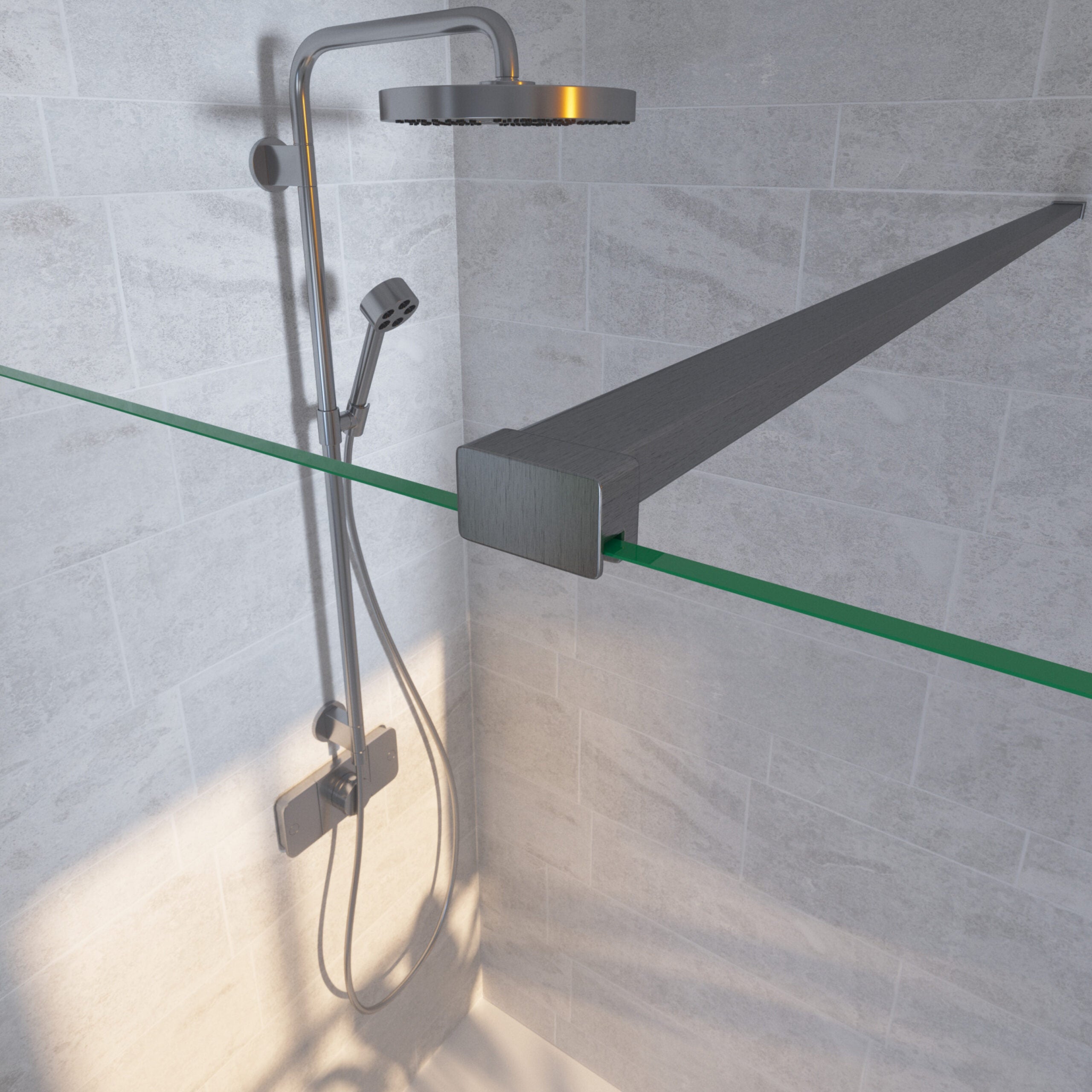 Kit Accessoires Acier Mat pour paroi de douche Baléares - H.198 cm ...
