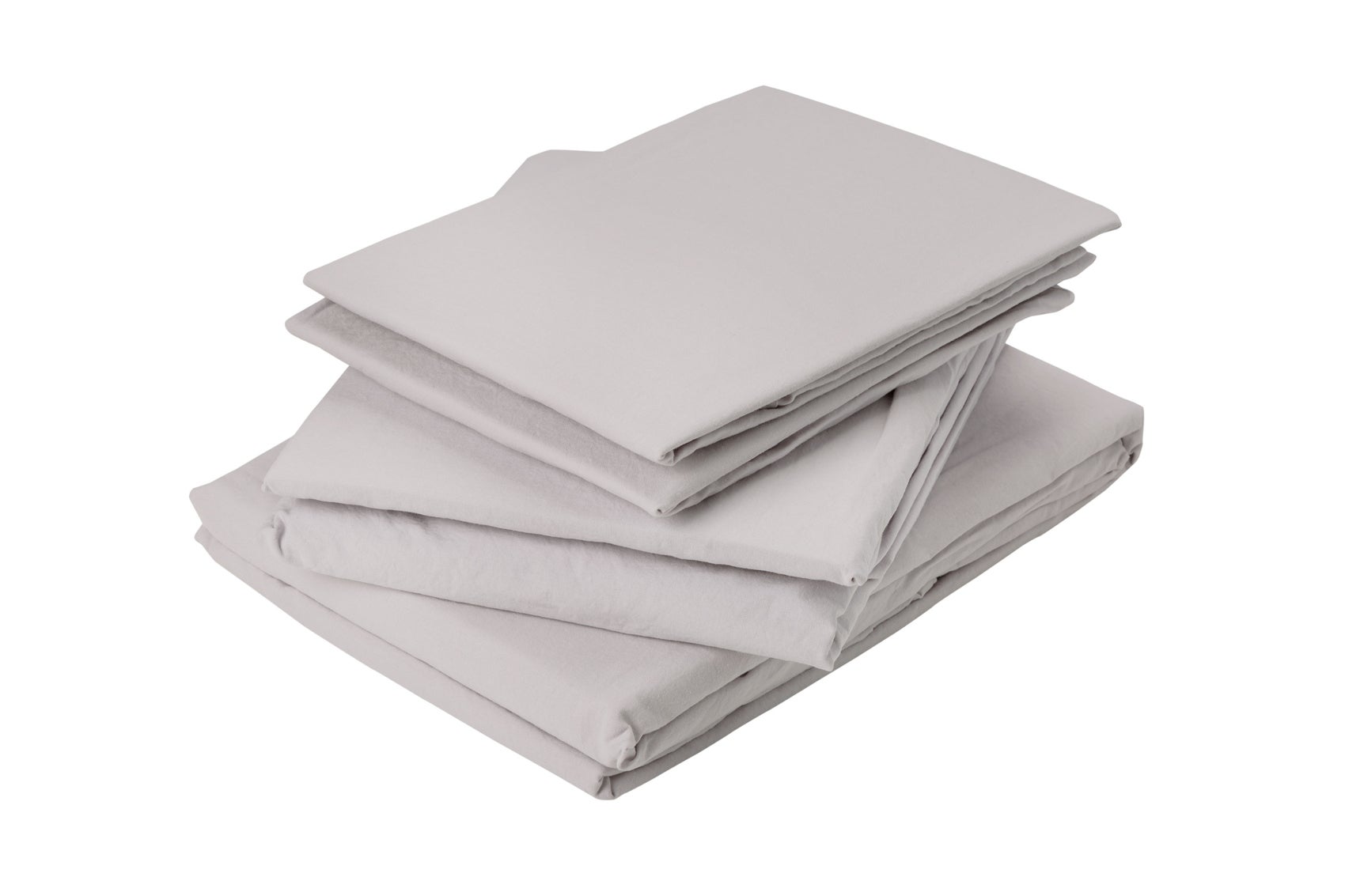 Drap Plat en Coton Lavé - Gris Perle - 240x290 cm - Coton | Leroy Merlin