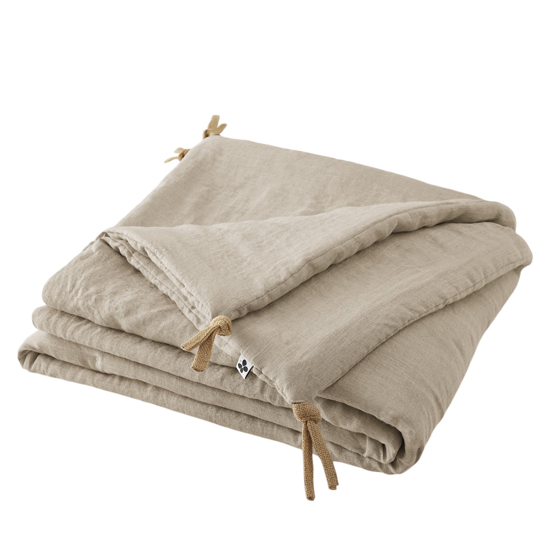 Bout de lit en lin 90 x 200 cm Soline sable | Leroy Merlin