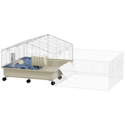 Cage pour petits animaux avec parc, blanc, 173 x 88 x 63 cm– ComfortXL ...