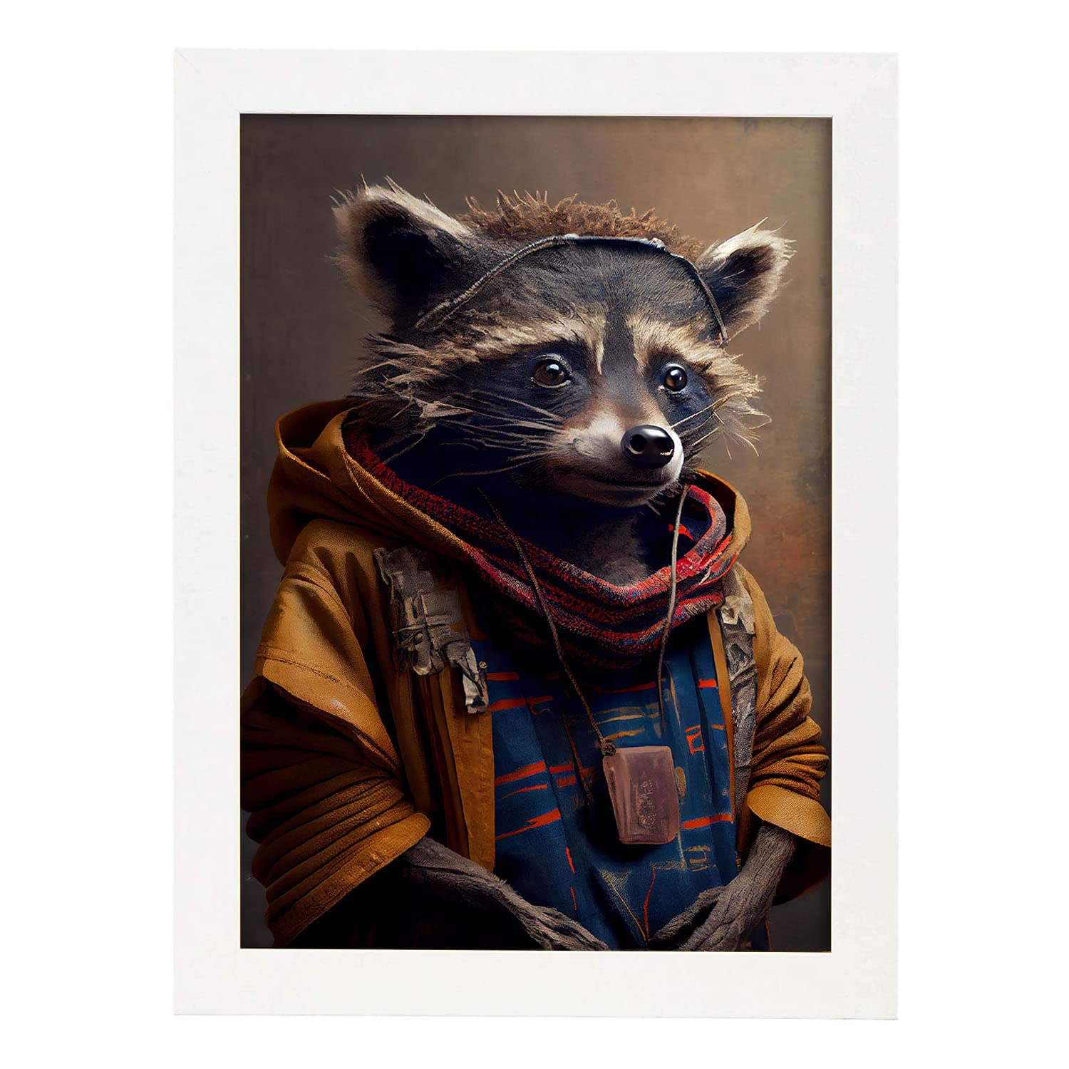 Nacnic Poster De Mapache En Estilo De Fotografía A Todo Color ...