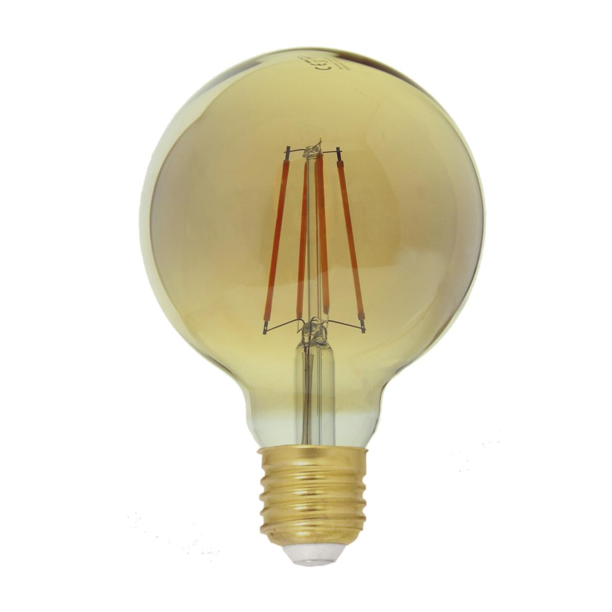 Ampoule LED E27 Filament Dimmable 8W G95 Globe - Blanc Chaud 2300K - 3500K - SILAMP | Leroy Merlin