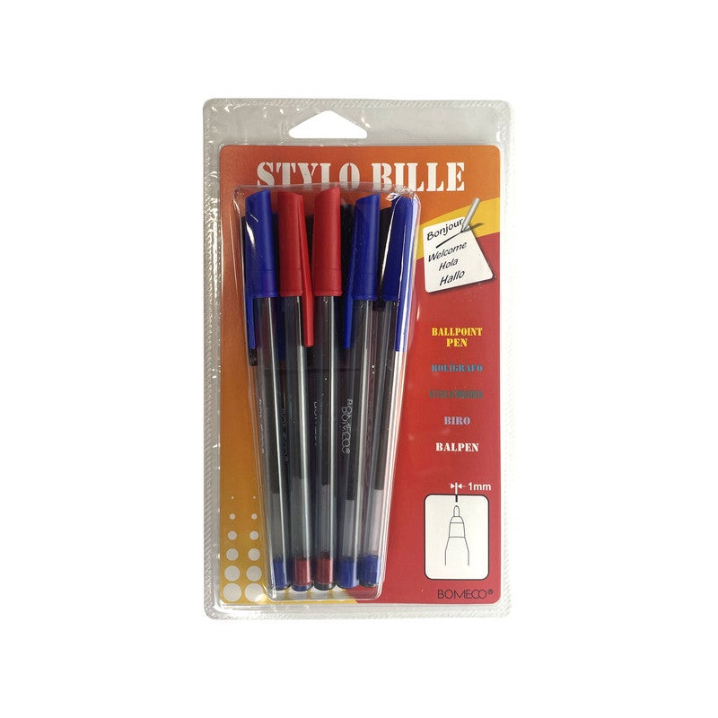 Stylos à bille assortis pointe 1 mm - Blister de 10 - Interface PLV ...