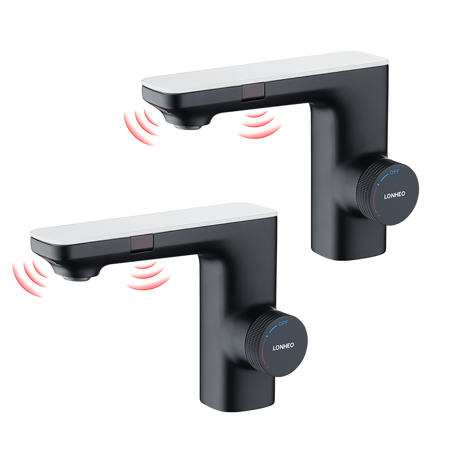 2pcs Mitigeur Lavabo Capteur Infrarouge Intelligent Automatique ...