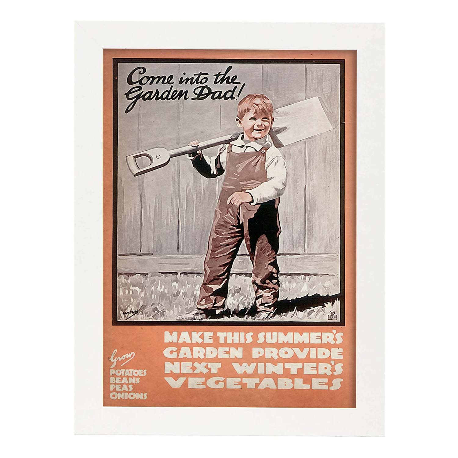 Poster Vintage De Niño Con Pala. Con Imagenes Vintage Y De Publicidad ...