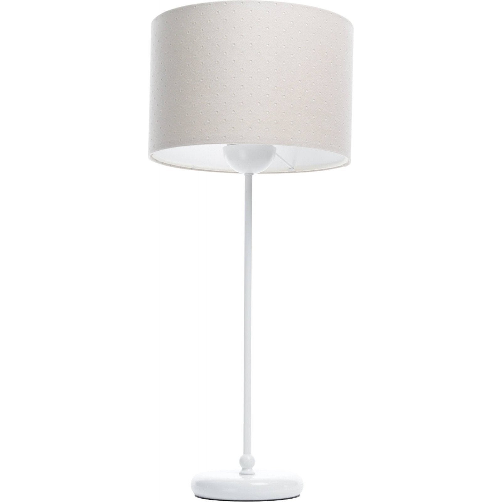 Lampe de chevet Jasmine bebe Ø 26 cm - H40 cm Tissu matelassé crème ...