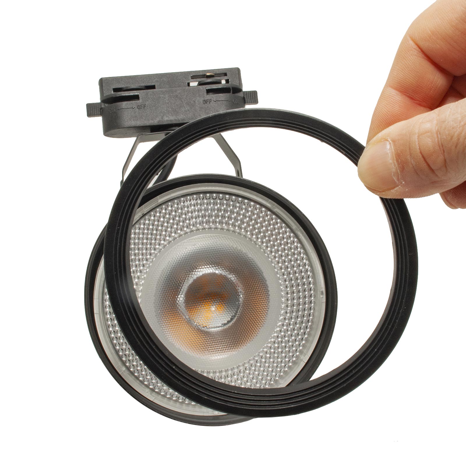 Spot LED 12W pour rail monophasé, Projecteur Orientable, Raccordement ...
