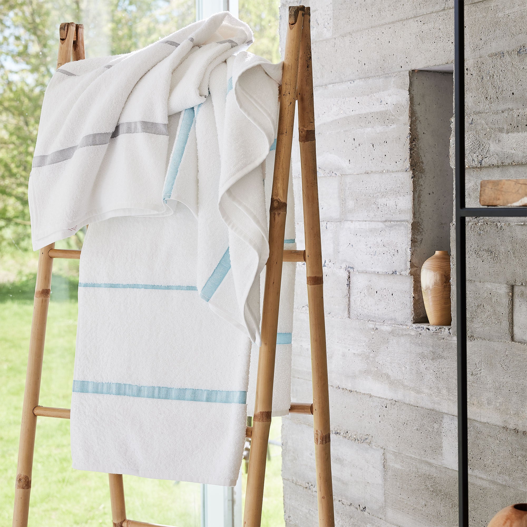 Serviette légère en coton, RAYURES TISSÉES | Leroy Merlin