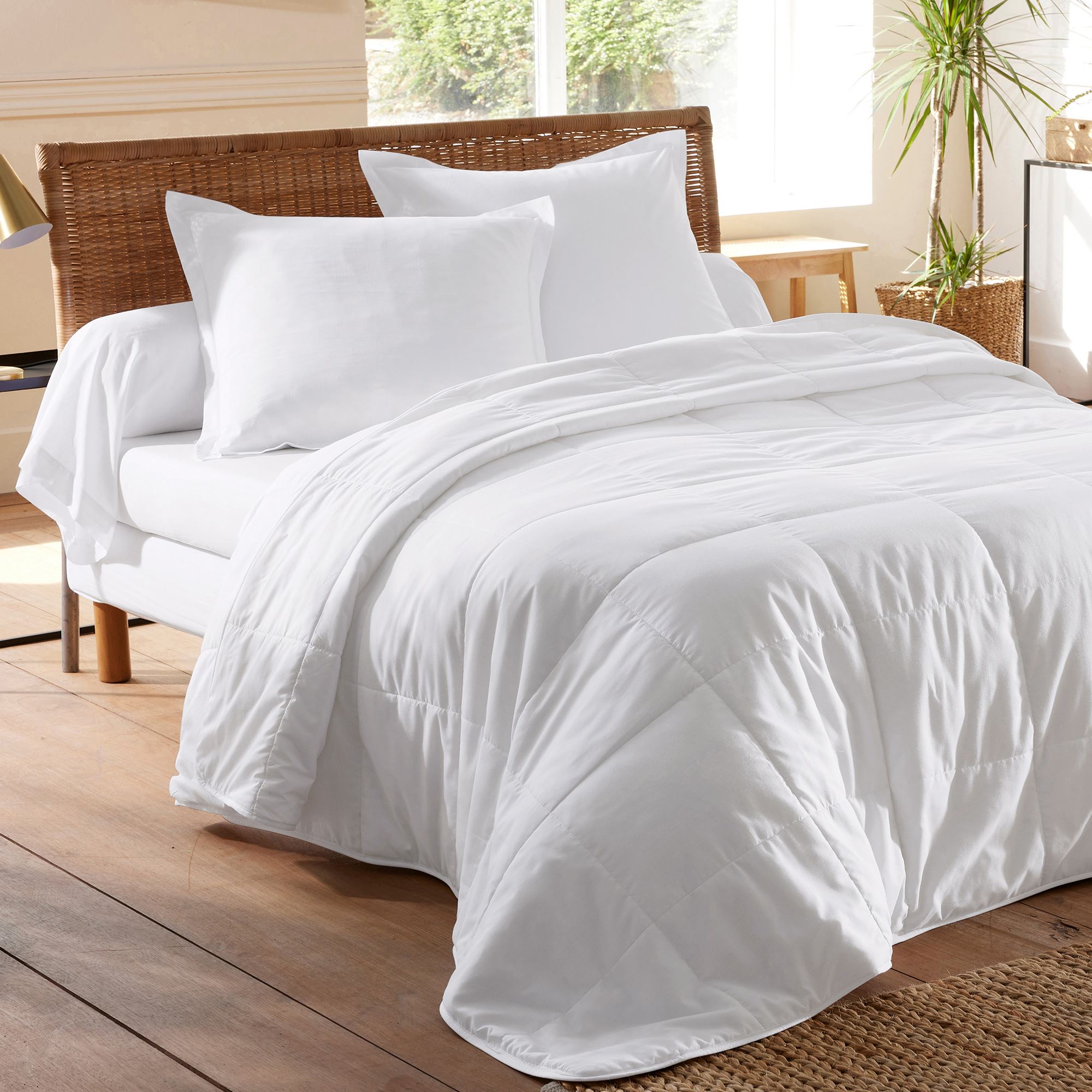 Couette très chaude DUO DOUBLE ISOLATION 140x200 blanc en coton | Leroy ...