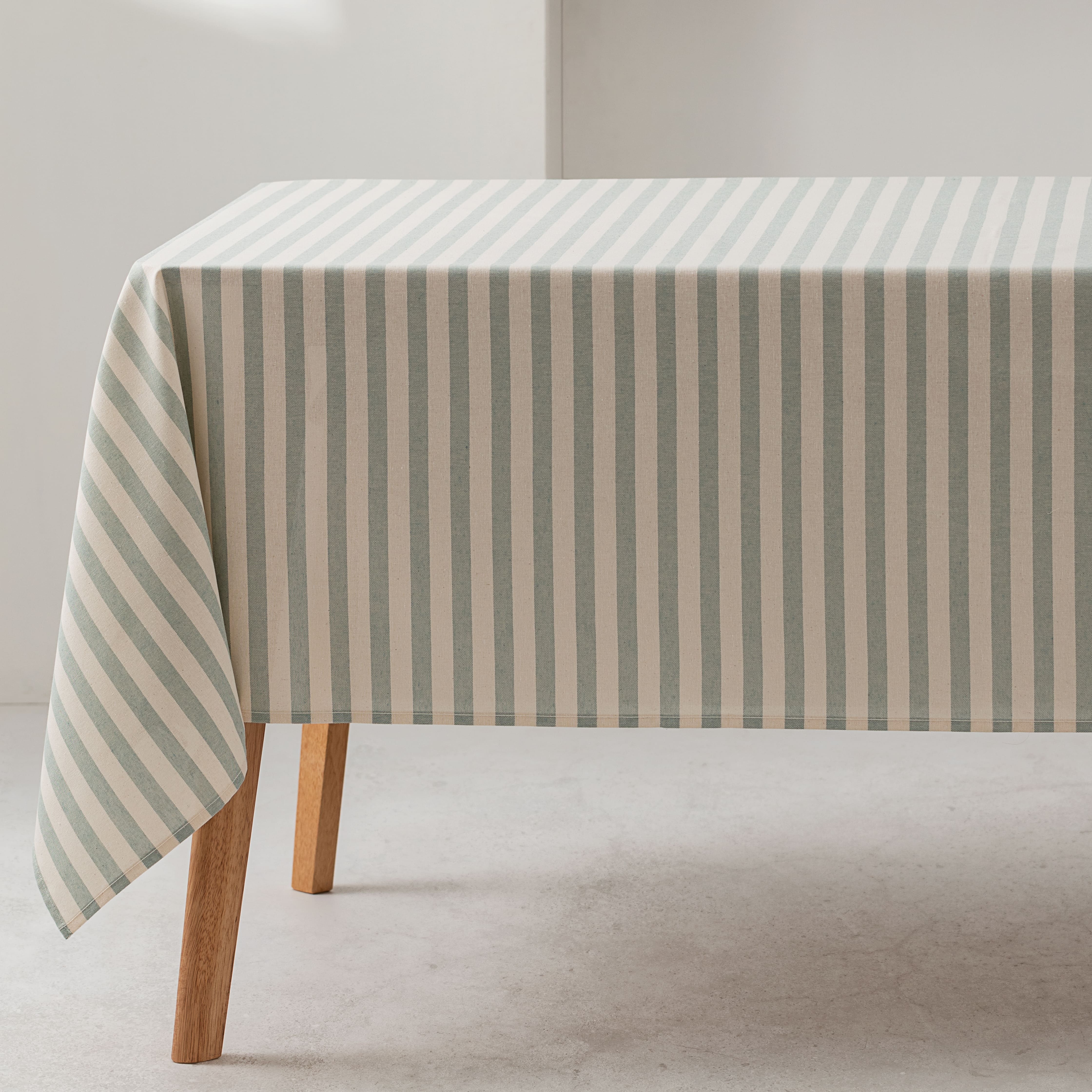 Mantel rectangular rayas anchas Agua Marina impermeable tacto tela 100% ...