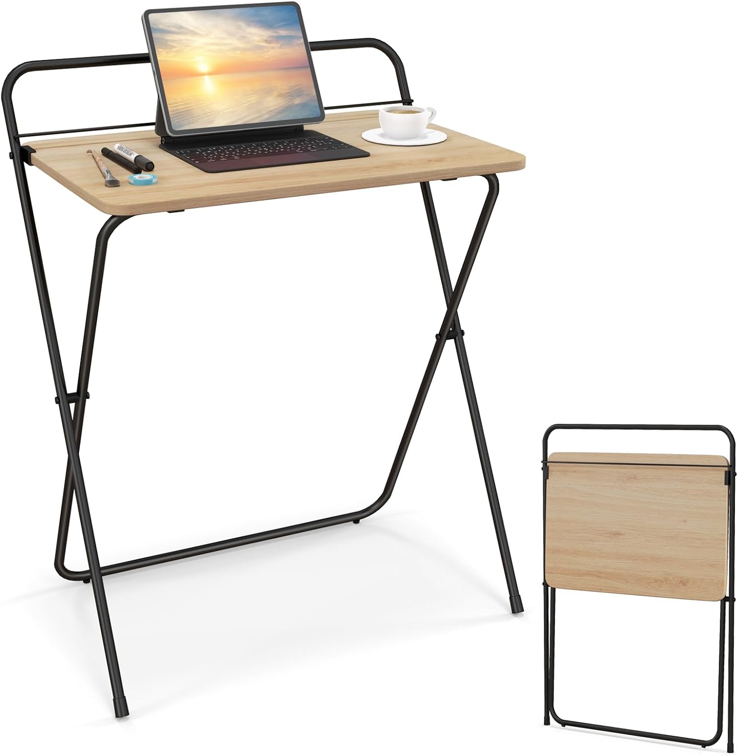 Petit Bureau Pliable 60 x 40 cm, Bureau d'Ordinateur Pliable, Aucun ...