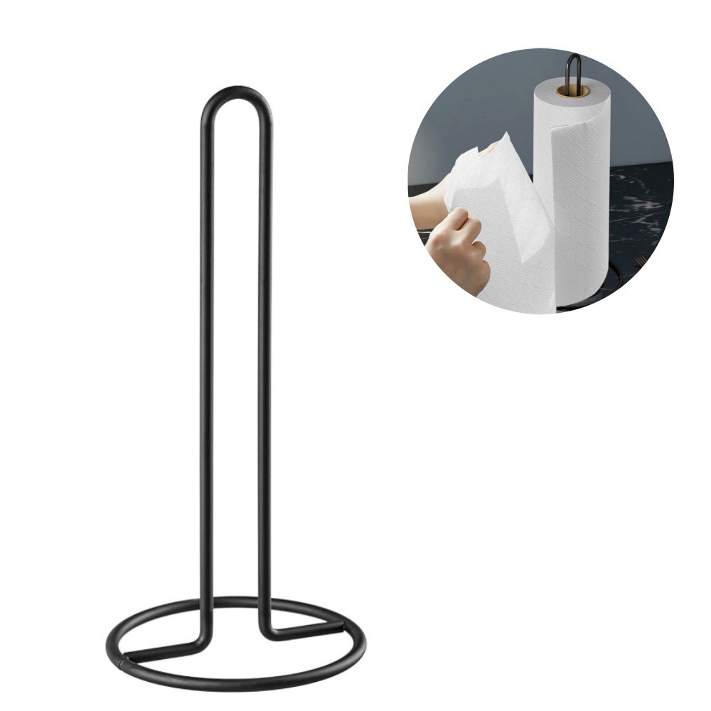 Porte-essuie-tout en métal noir - Porte-rouleau de papier essuie-tout ...