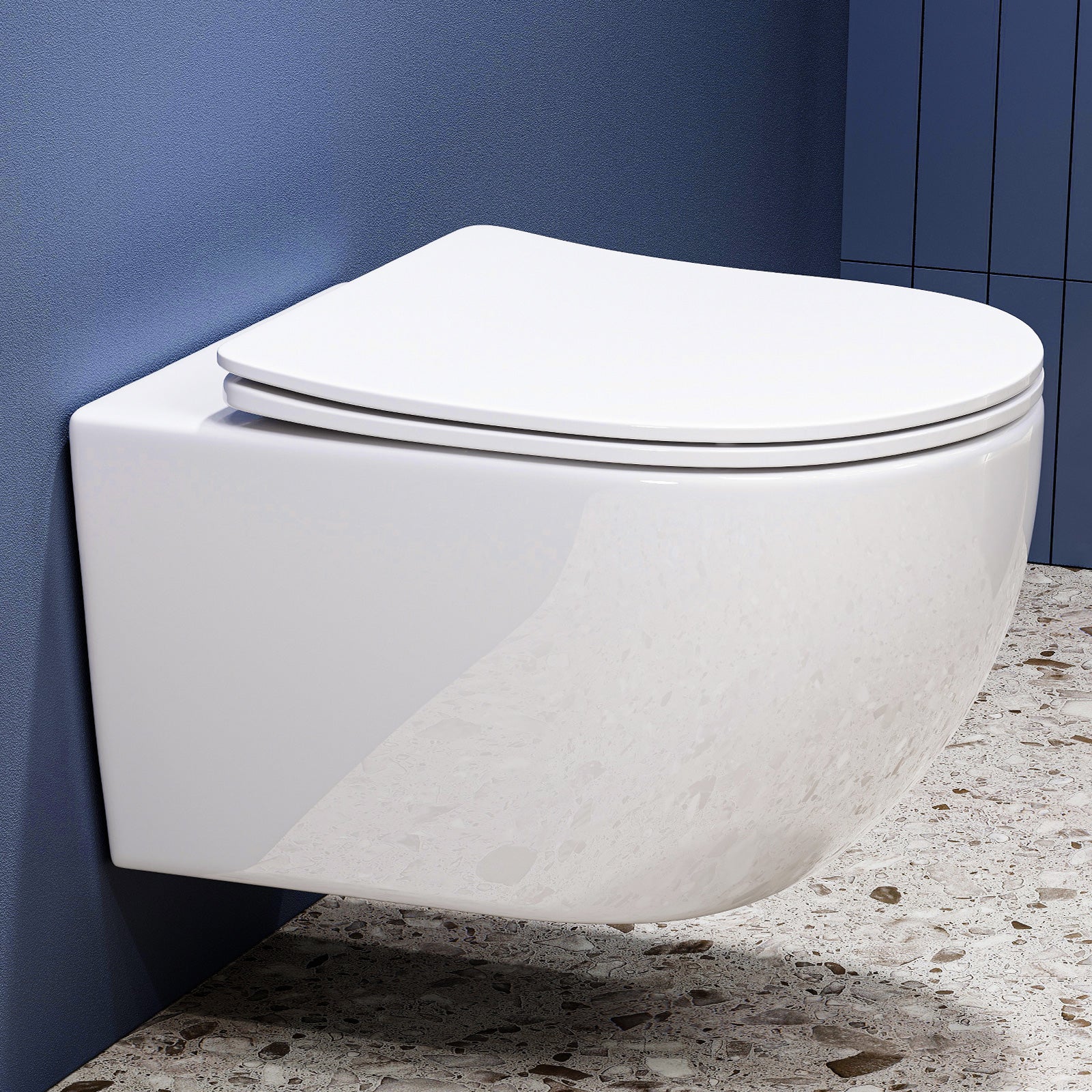 Cuvette WC Suspendu sans Rebord Cuvette Toilette Suspendu Céramique ...