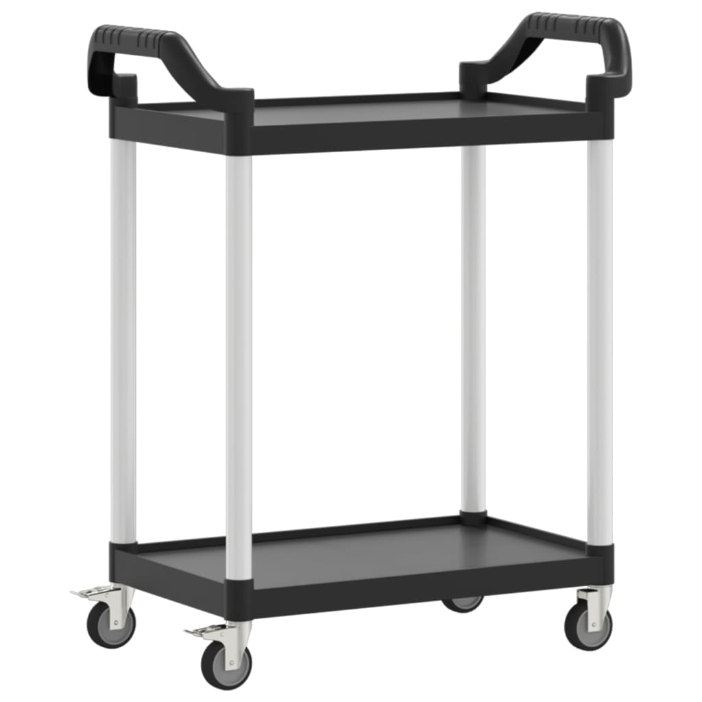 Carrello 2 ripiani alluminio nero 81x41x92 cm | Leroy Merlin