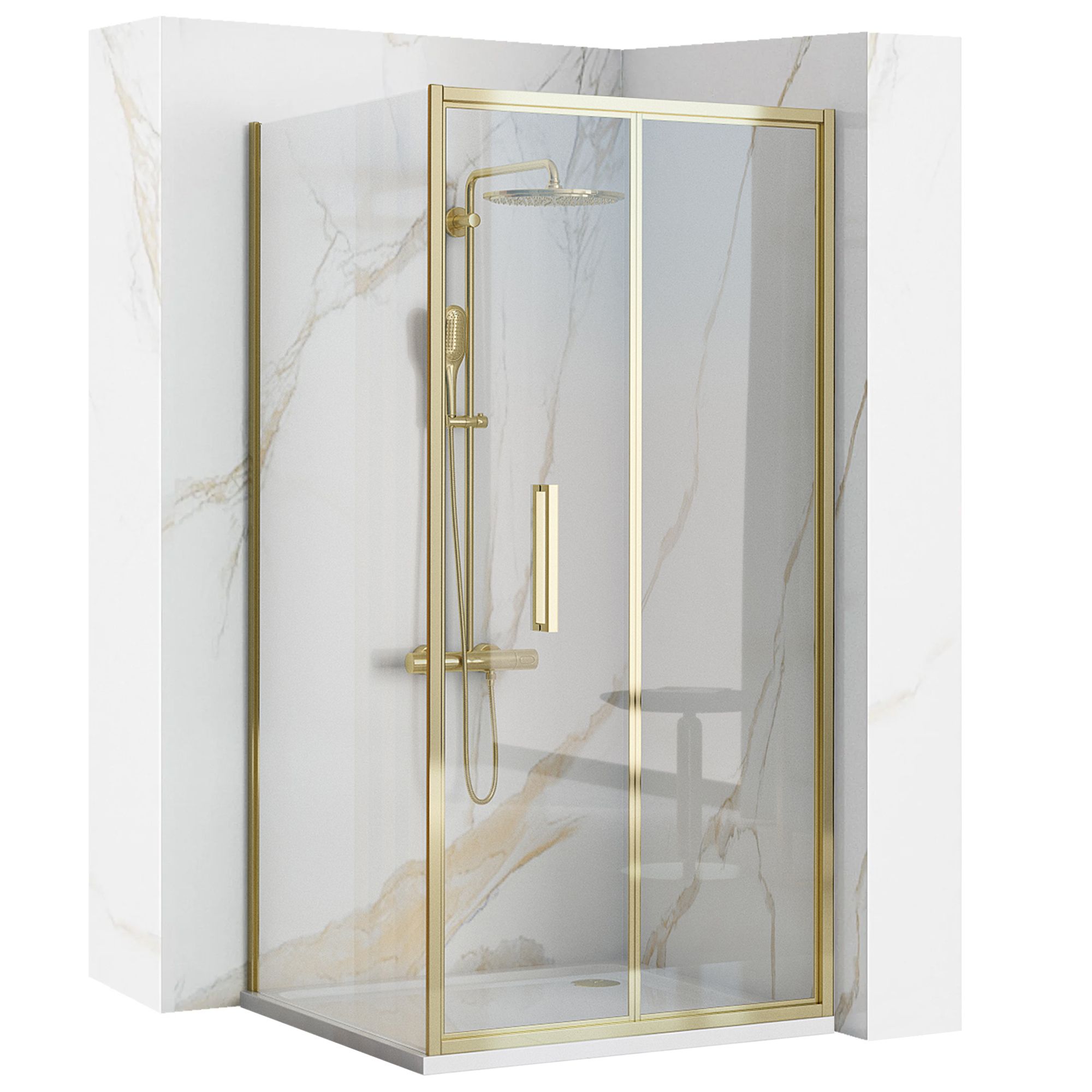CABINA DOCCIA REA RAPID GOLD 100x100 | Leroy Merlin