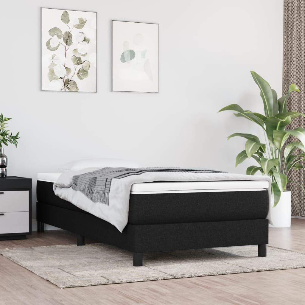 VidaXL Cama box spring con colchón tela negro 90x200 cm | Leroy Merlin