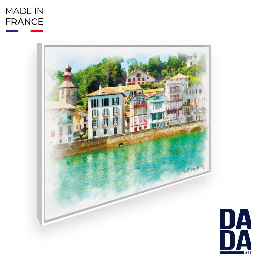 Tableau Côte de Saint-jean-de-luz / 45x60cm / Cadre Blanc / Fabriqué en ...