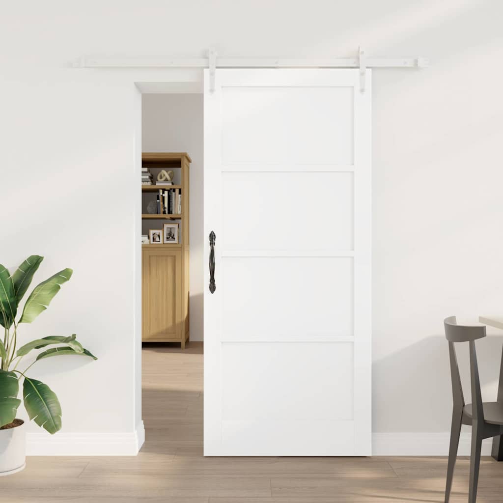Porte coulissante ORKDAL Blanc 86 x 198,5 cm Pin massif | Leroy Merlin