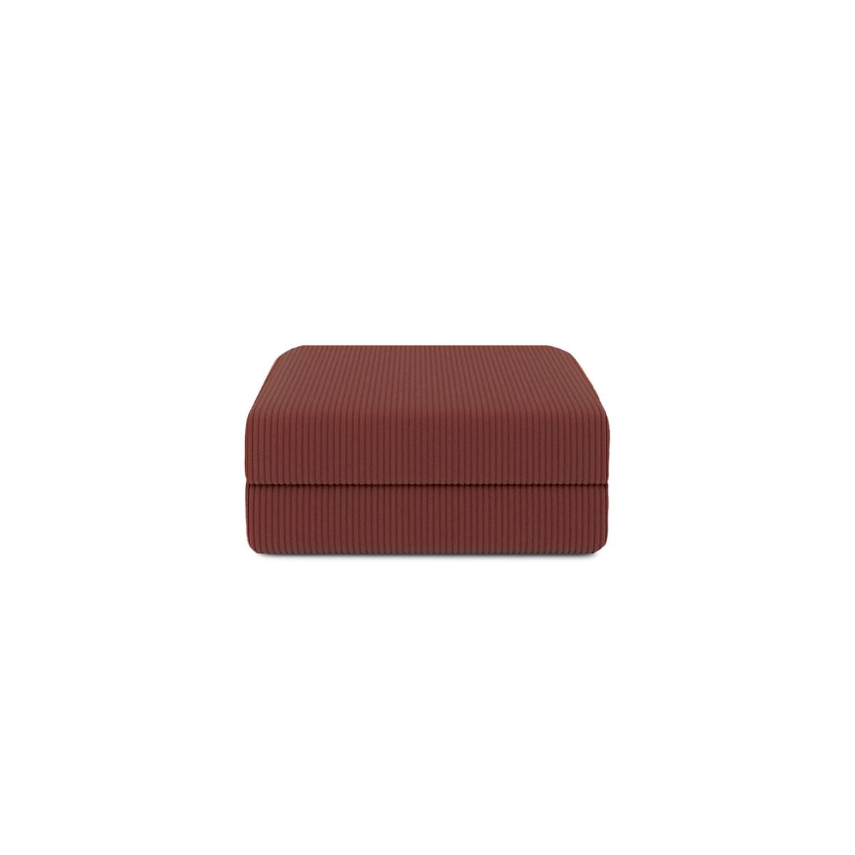 Pouf modulable et convertible - Velours côtelé - Rouge | Leroy Merlin