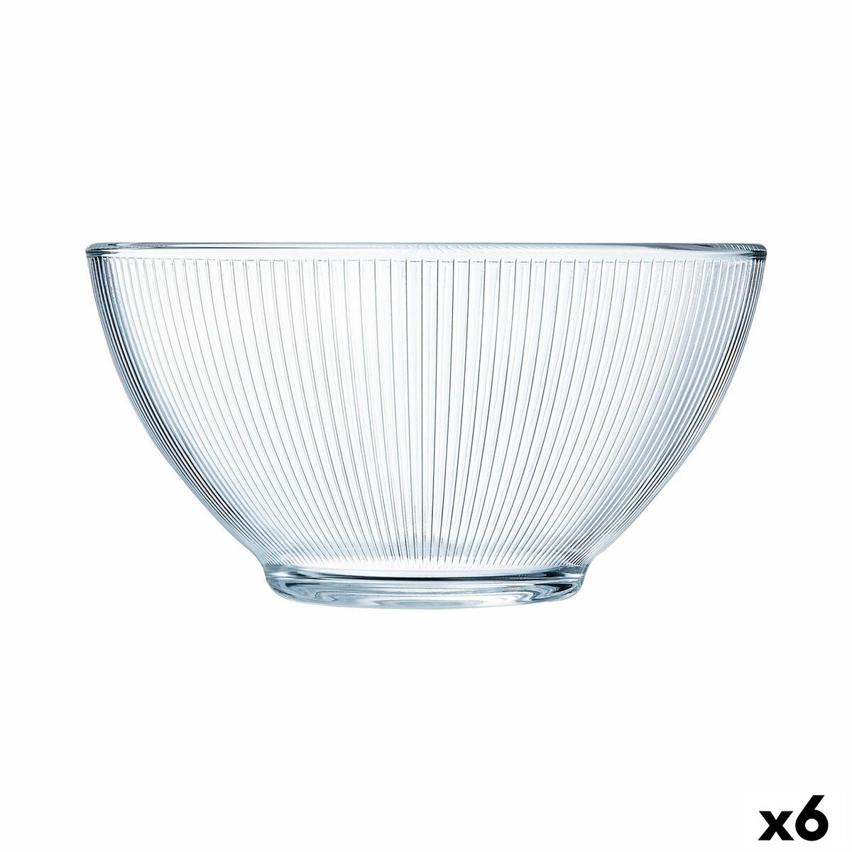 Bol Luminarc Stripy Desayuno Transparente Vidrio (500 ml) (6 Unidades ...