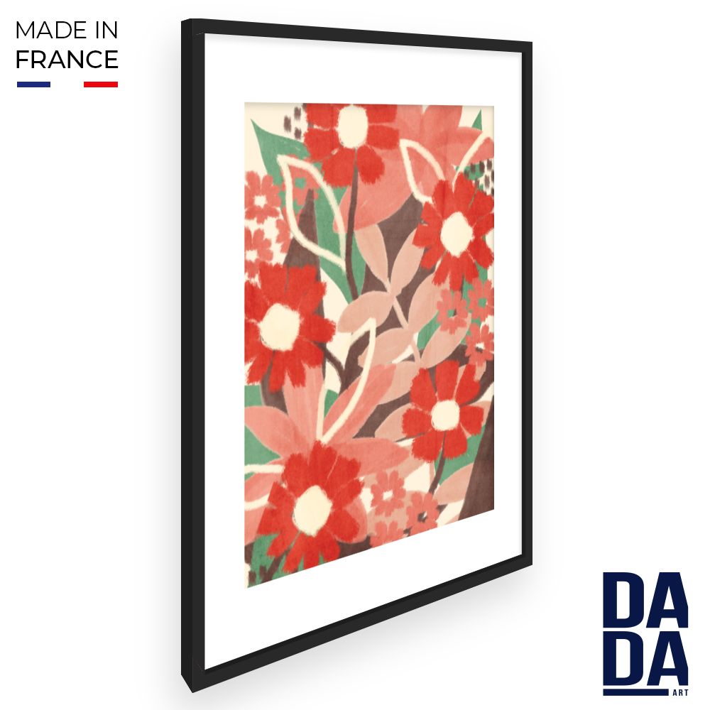 Image encadrée avec cadre NOIR / 40x50cm / Fleurs éclatantes / Créé et ...