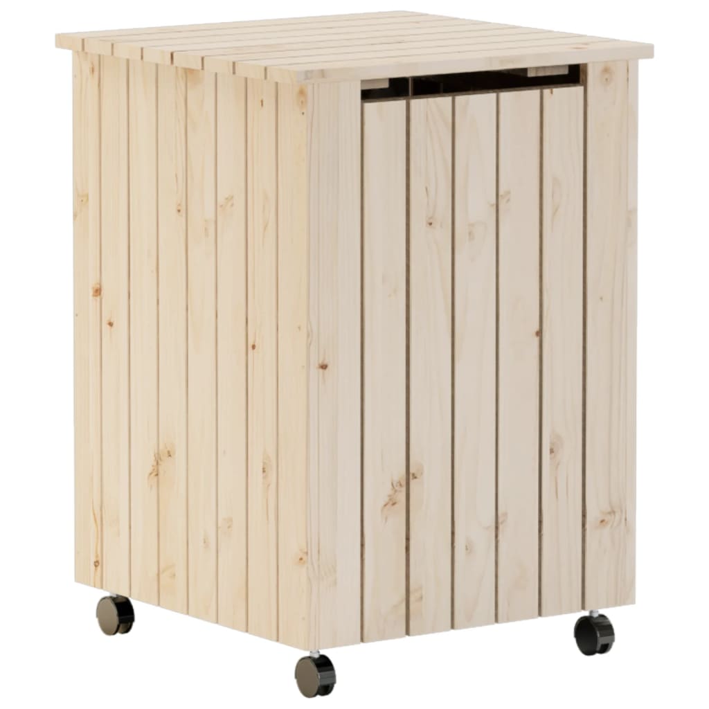 Cesta ropa sucia con ruedas RANA madera maciza pino 45x45x64 cm ...