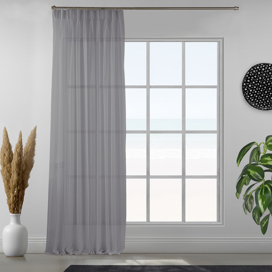 Lin artificiel plissé Pinch transparent Gris 65*400 | Leroy Merlin