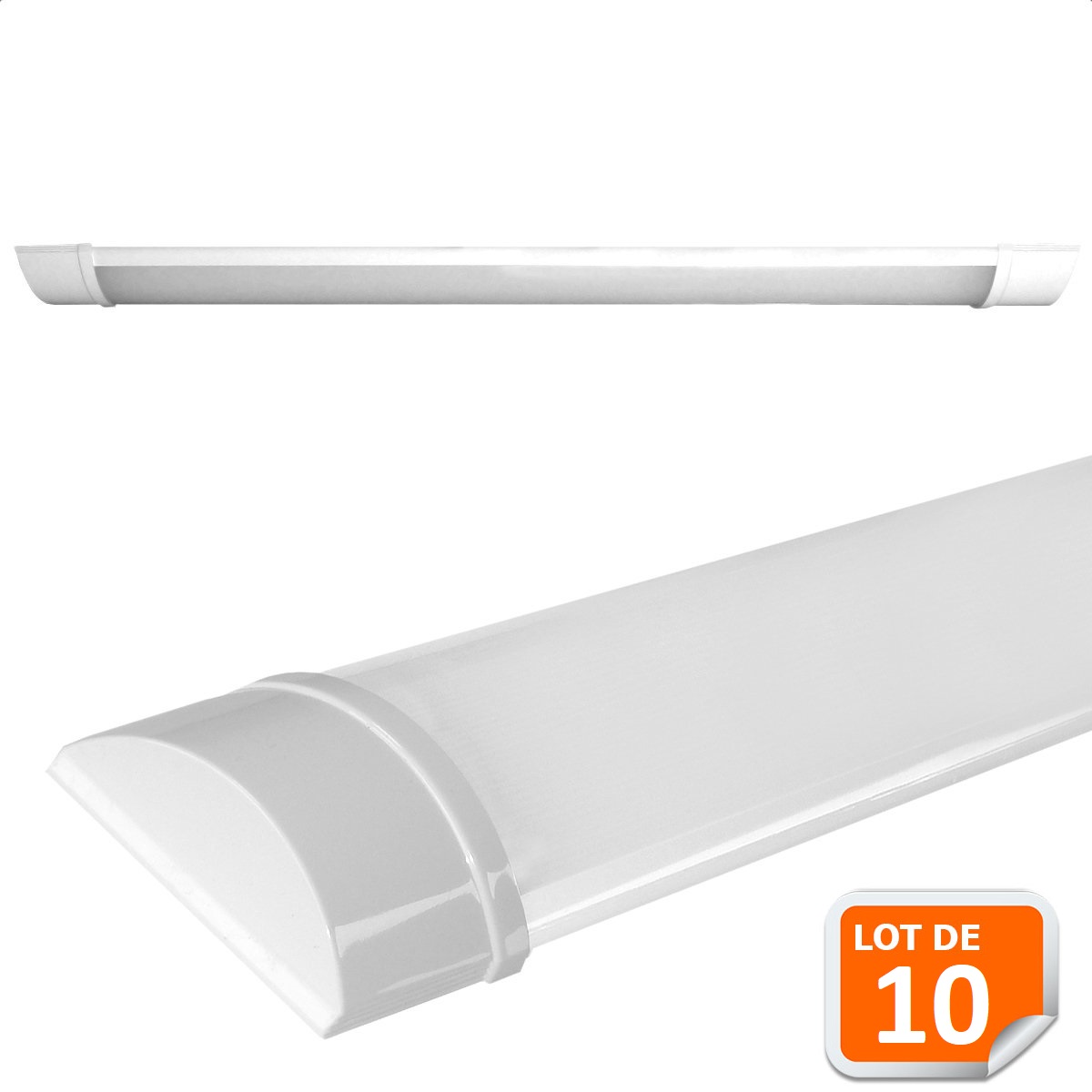 Lot de 10 Réglette LED 18W 1500lm Blanc Froid 60cm | Leroy Merlin