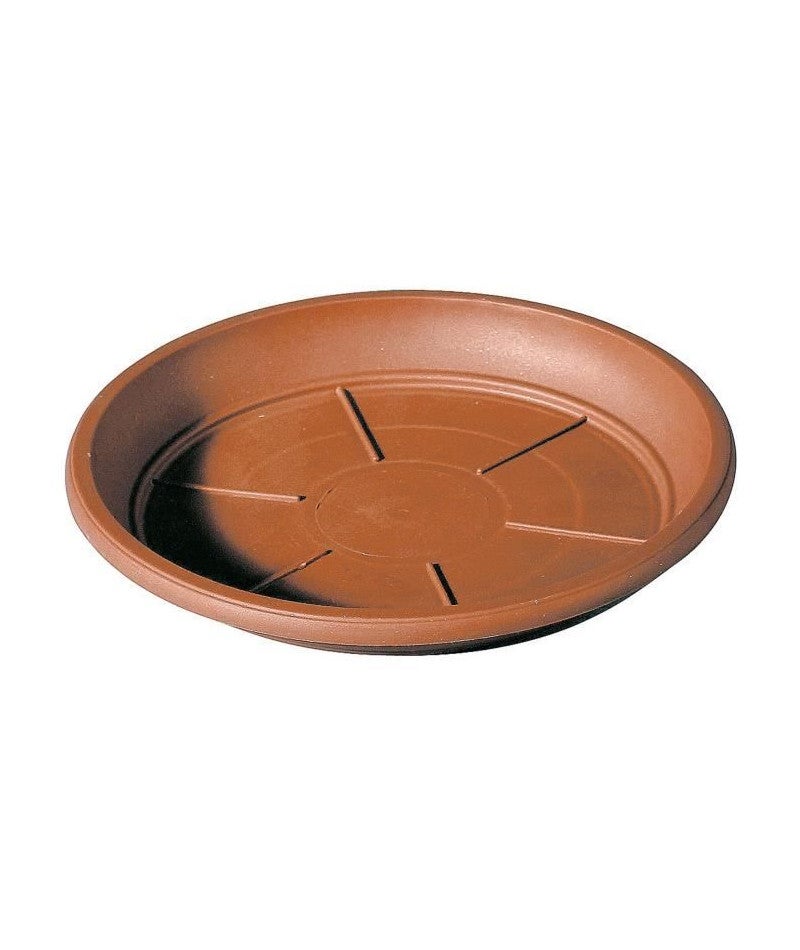 Sottovaso tondo in resina color terracotta Deroma - Ø30 per vaso Ø35 ...