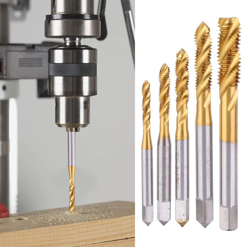 5 pezzi Flauto Maschio Placcato HSS Spirale Maschiatura Flauto Vite ...