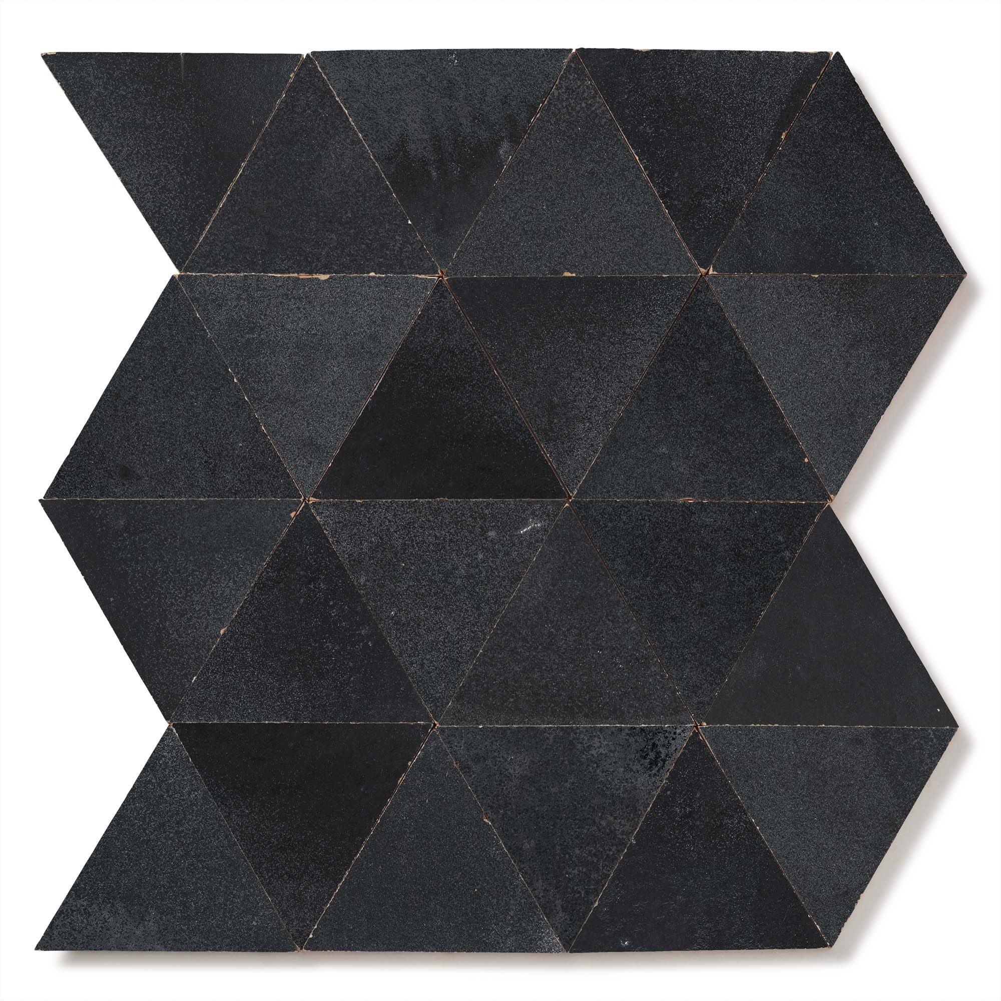 Carrelage Zellige Marocain Noir Métal Grand Triangle 10 cm (vendu par 1 ...