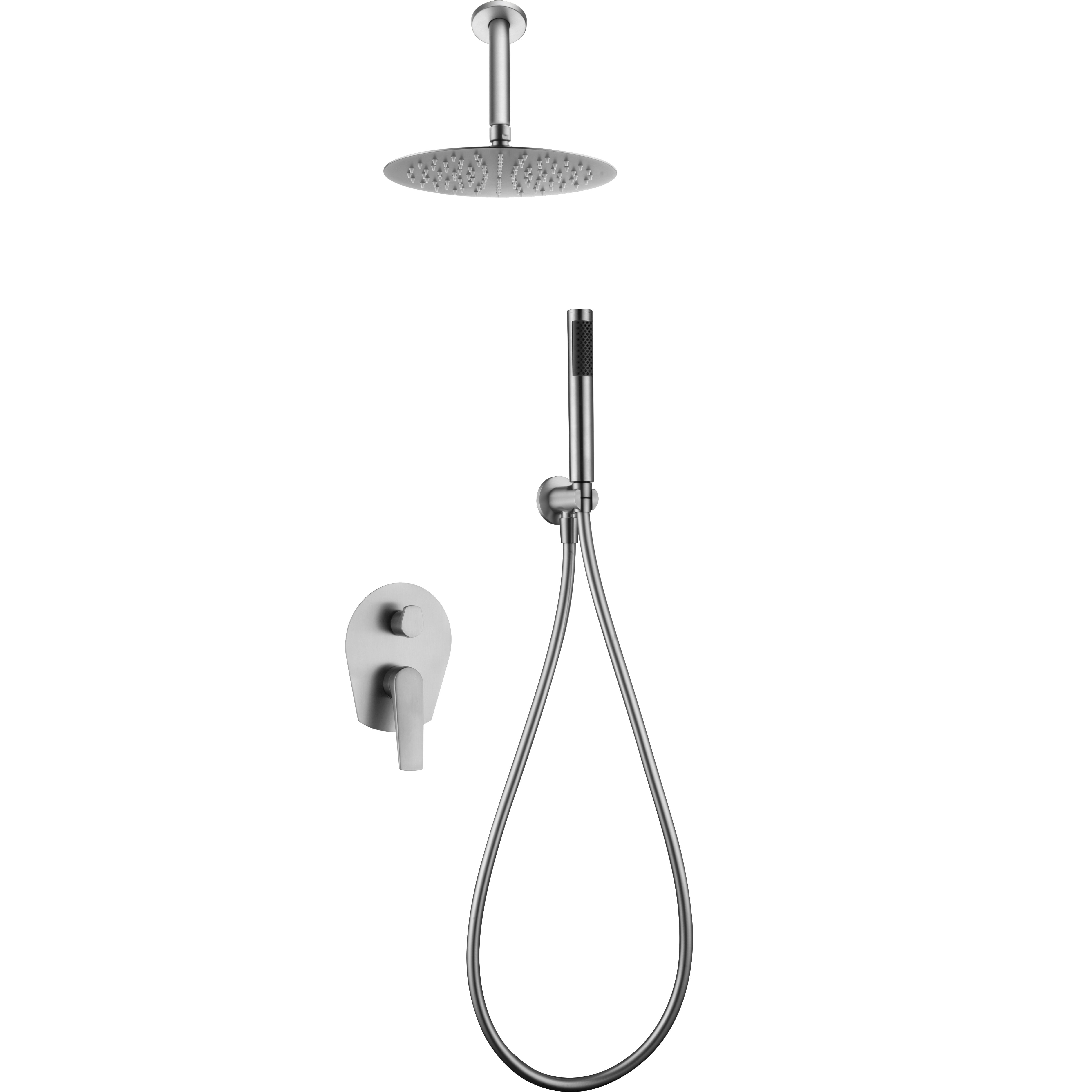 Conjunto de Ducha Empotrada con Monomando | Modelo PAROS |Color Gris ...