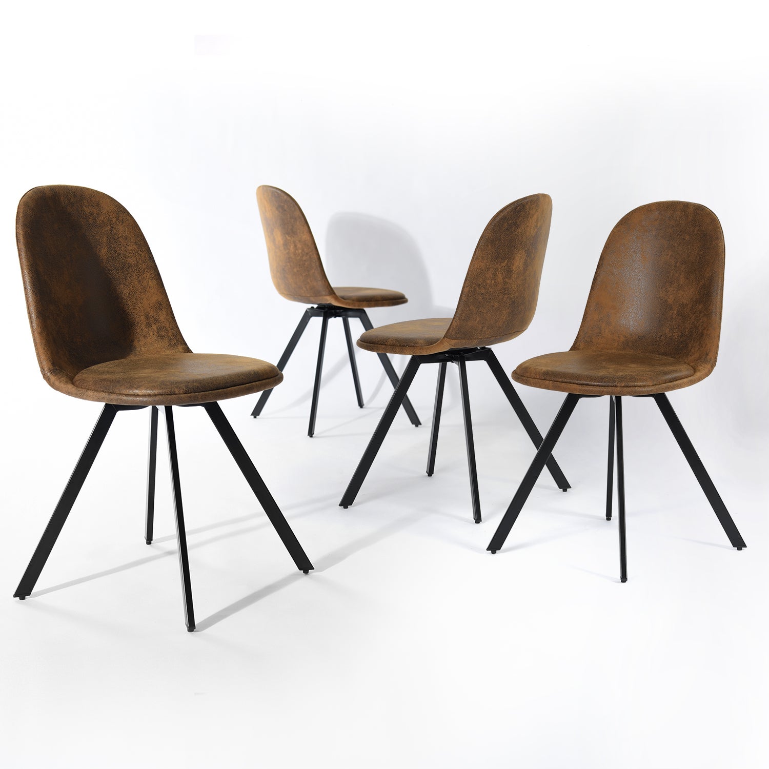 URBAN MEUBLE Chaise pivotante de salle à manger en tissu marron et ...