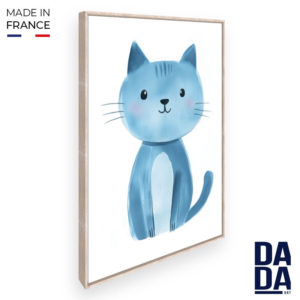 Tableau imprimé et encadré pour enfants 'Chat câlin mignon' / 60x90cm ...