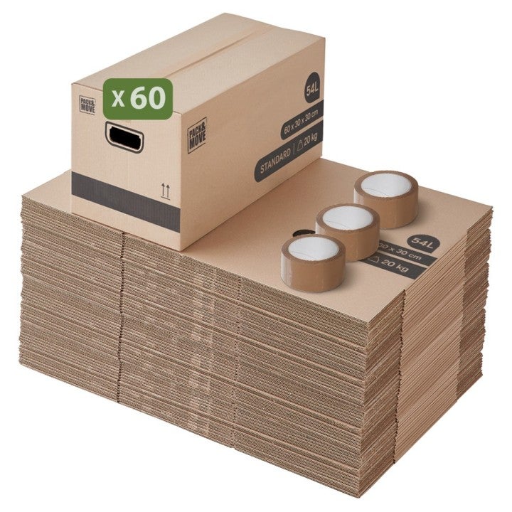 Pack and Move - Lot 60 cartons déménagement stockage standard - 60 x 30 ...