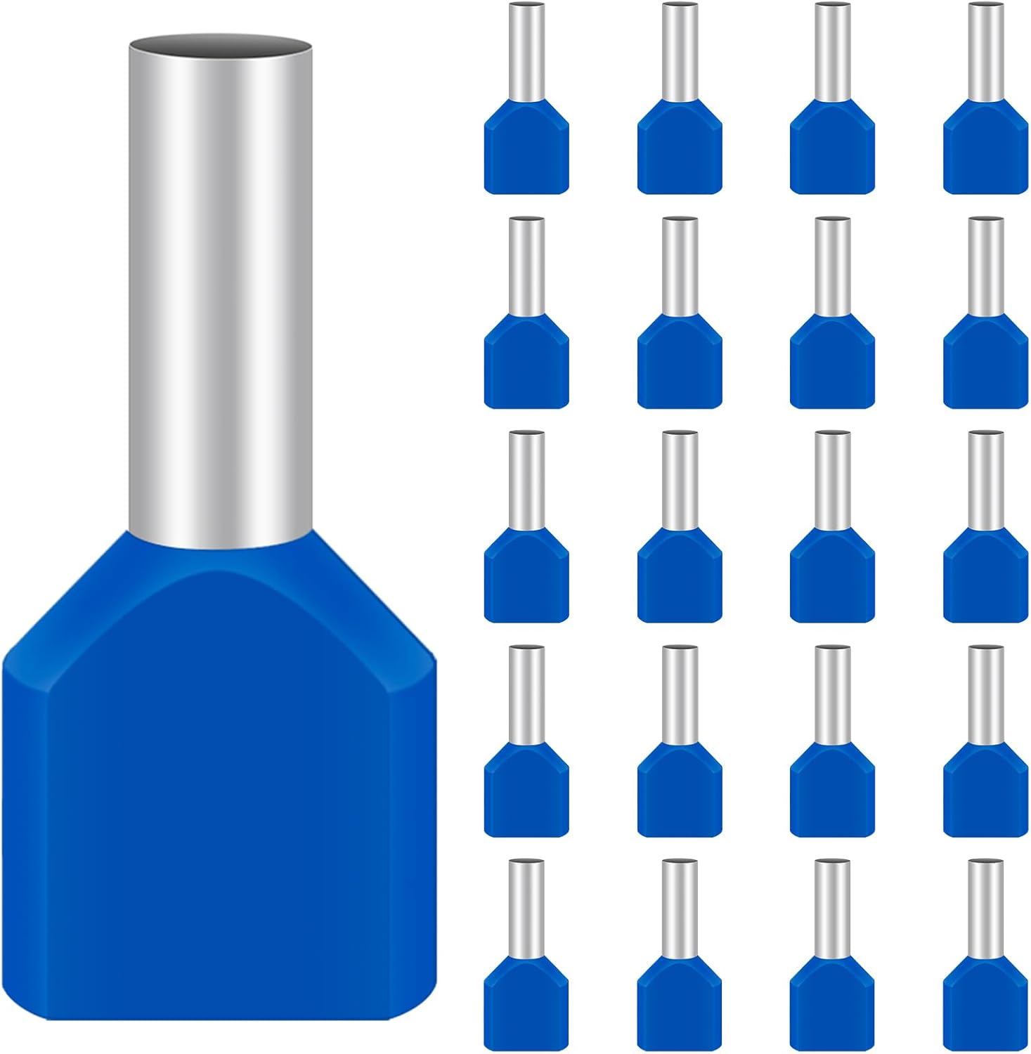 Lot de 100 embouts de câble doubles 2,5 mm² - Embouts de câble isolés ...