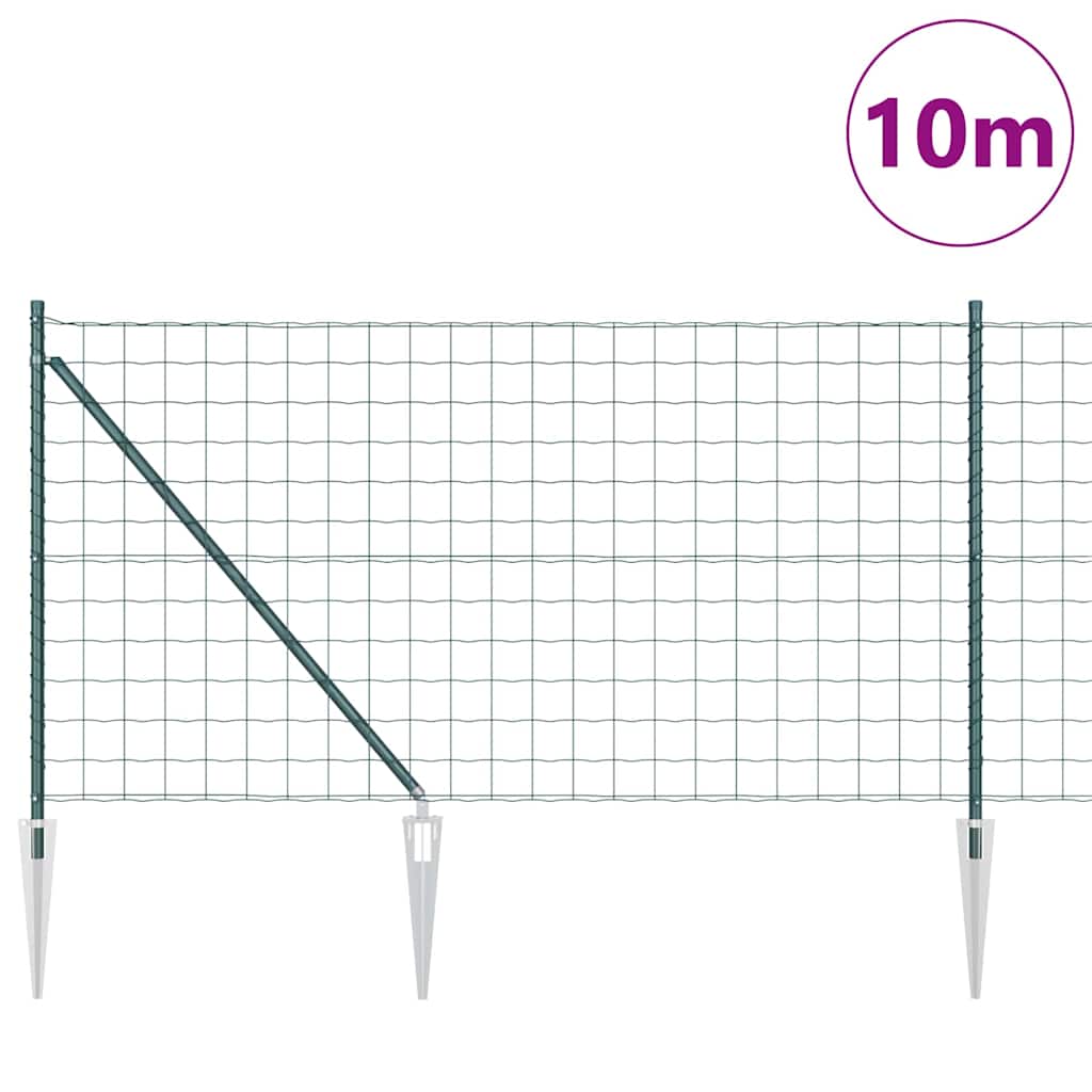 Clôture en acier vert avec poteaux 1 x 10 m - COMFORTXL | Leroy Merlin