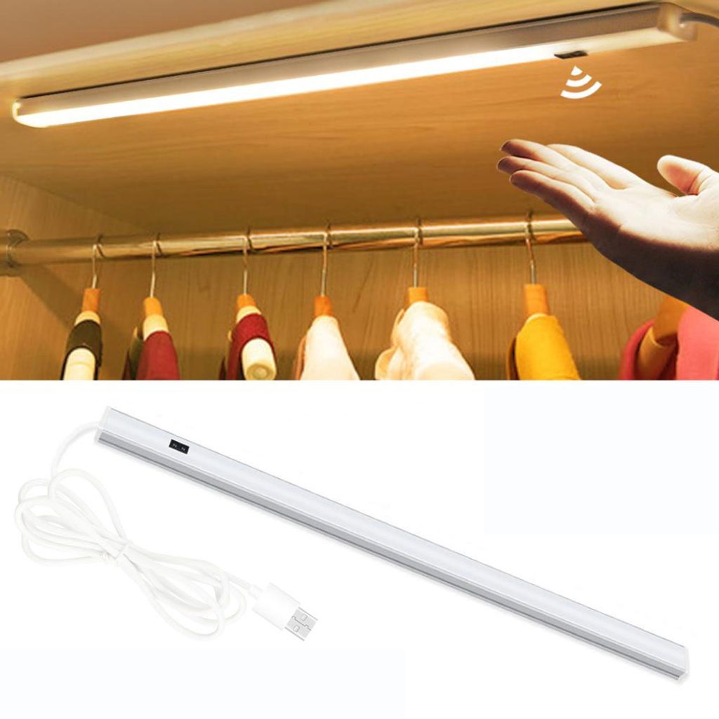 FANMITRK Ruban LED sous meuble 50cm USB à détection, lumière blanc ...