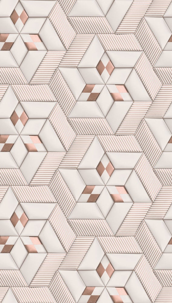 Papel pintado de Hexágonos texturizados color rosa metalizado 391782 ...