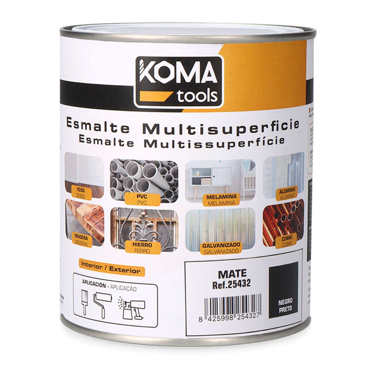 Esmalte acrílico Koma Tools Negro Mate 750 ml | Leroy Merlin