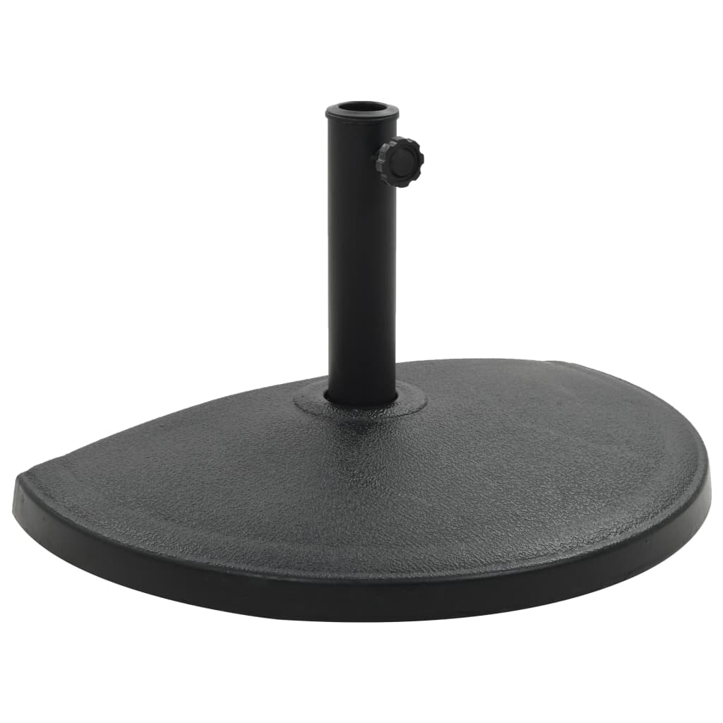 Socle demi-rond de parasol Polyrésine 15 kg Noir | Leroy Merlin