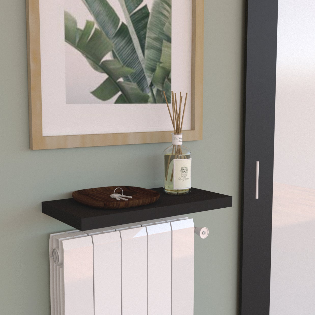 Henor Étagère murale en Bois 40 x 15 x 3 cm. Charge 30 Kg.Support caché ...