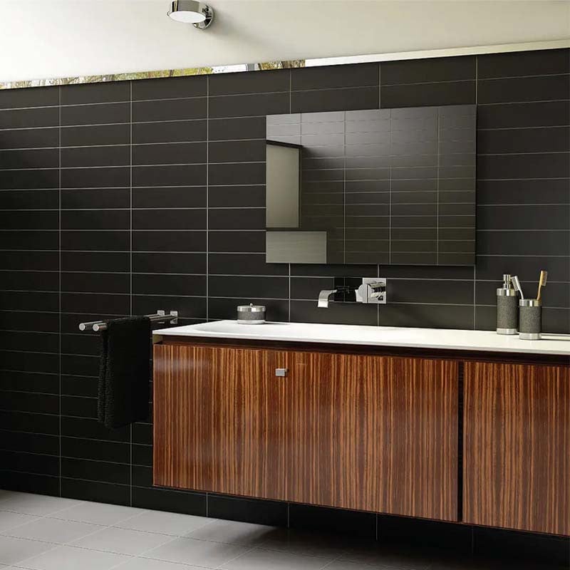 Carrelage mural noir 10 x 40 cm Evolution Negro Mate 1 m² | Leroy Merlin