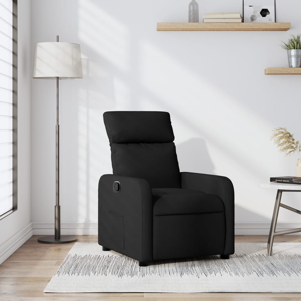 Silla reclinable de tela negra | Leroy Merlin