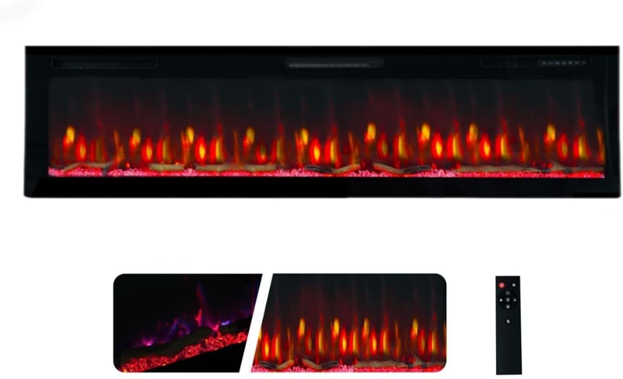 Chimenea Eléctrica Weka Fireplace E72, Montaje en Pared y Empotrado ...