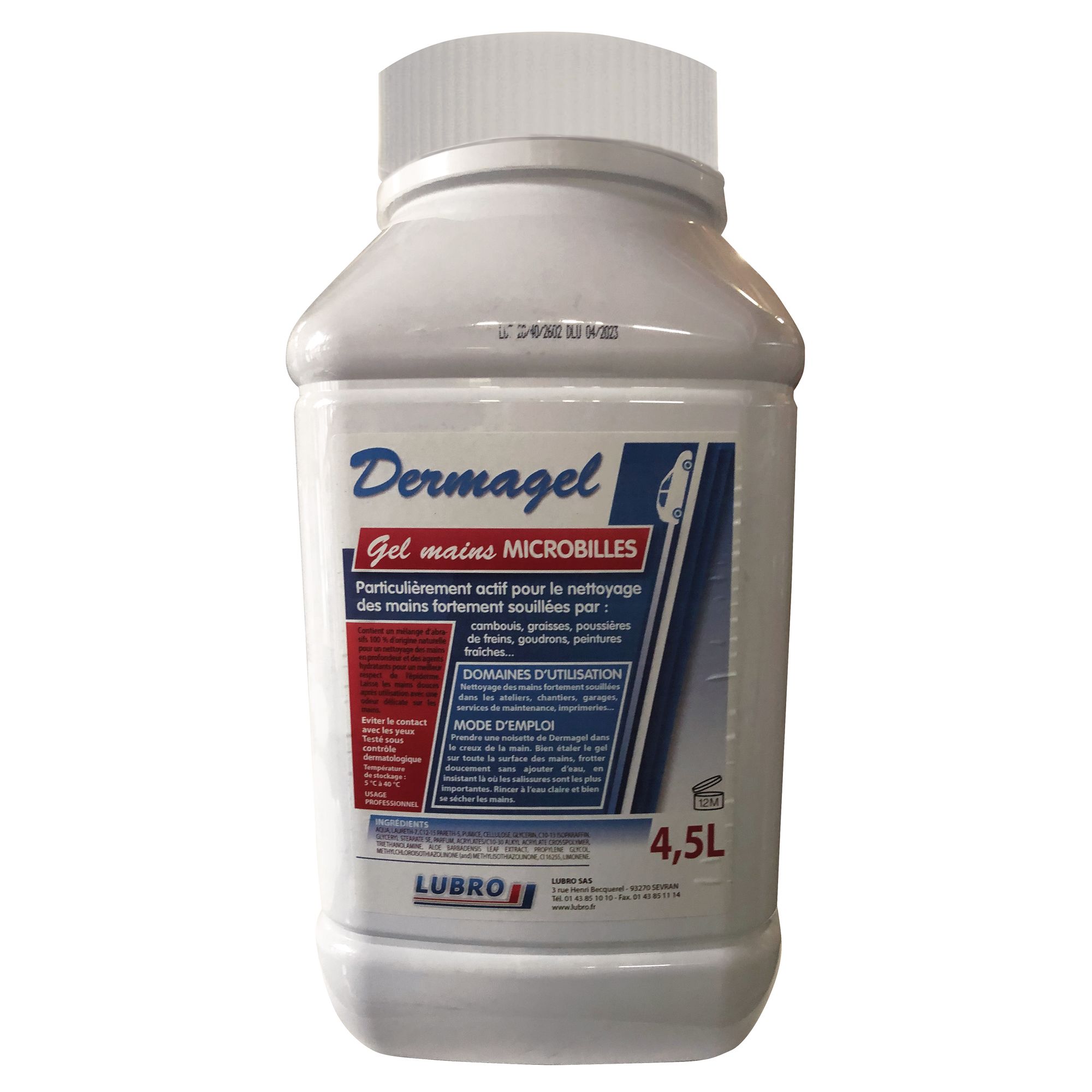 Gel mains microbilles DERMAGEL RED+ bidon de 4,5l - LUBRO - SAV105345 ...